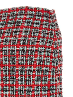 SELF-PORTRAIT Frayed Knit Midi Skirt