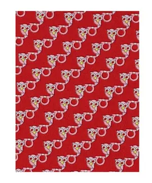 FERRAGAMO Owl Print Silk Tie - Red