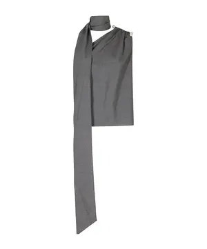 Giuseppe Di Morabito High Neck Sleeveless Top With Ribbon Ties - Dark Gray