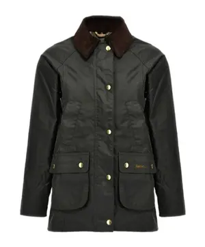 Barbour Modern Beadnell Collared Jacket With Corduroy Collar And Vented Back - Green