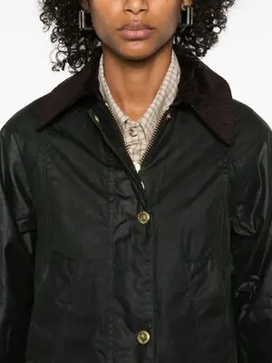 Barbour Modern Beadnell Collared Jacket With Corduroy Collar And Vented Back - Green
