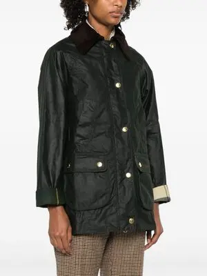 Barbour Modern Beadnell Collared Jacket With Corduroy Collar And Vented Back - Green
