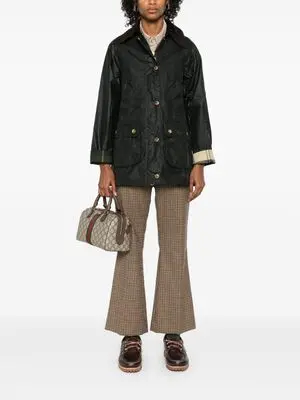 Barbour Modern Beadnell Collared Jacket With Corduroy Collar And Vented Back - Green