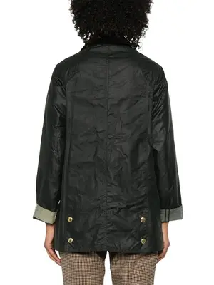 Barbour Modern Beadnell Collared Jacket With Corduroy Collar And Vented Back - Green