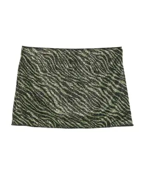 Oseree Lurex Zebra Print Mini Skirt - Green/black