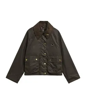 Barbour Cropped Jacket With Classic Collar And Gold-tone Hardware