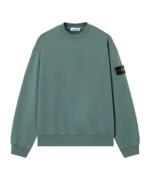 Stone Island Logo Patch Long-sleeved Sweatshirt - Ocean Green