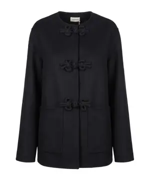 P.a.r.o.s.h Long-sleeve Casual Jacket With Front Button Closure - Black