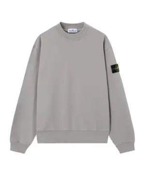 Stone Island Oversized-fit Crewneck Sweatshirt With Ribbed Trims - Grey