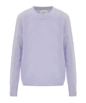 LISA YANG Lova Crew Neck Knitted Sweater - Purple
