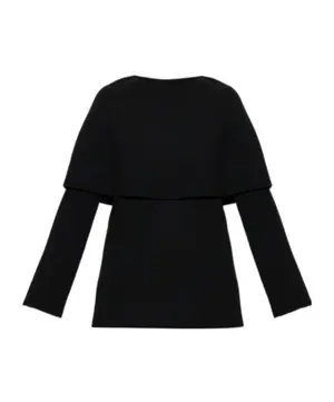 LISA YANG Jaylani Cape-overlay Knitted Sweater