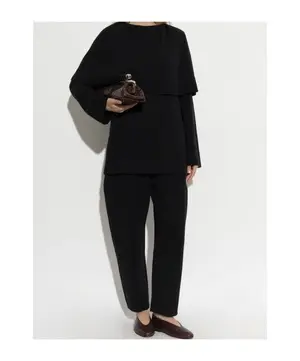 LISA YANG Jaylani Cape-overlay Knitted Sweater