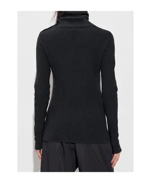 LISA YANG Sabrine Buttoned Turtleneck Knitted Sweater
