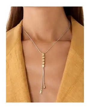 COACH Brass Cube Pendant Necklace - Multicolor