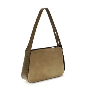 Tory Burch Romy Suede Shoulder Bag - Beige