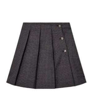 Emporio Armani Pleated Houndstooth Mini Skirt