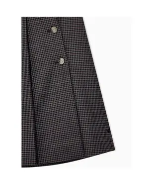 Emporio Armani Pleated Houndstooth Mini Skirt