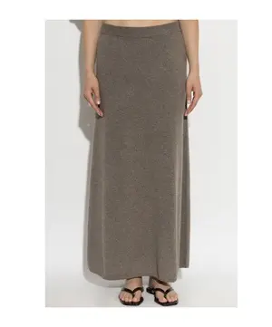 LISA YANG Dolly Ribbed Knit Maxi Skirt - Truffle