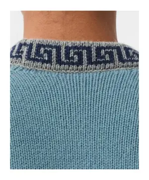 Versace Crewneck Knitted Jumper - Light Blue