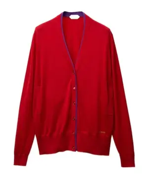 Versace Embroidered Wool Knit Cardigan