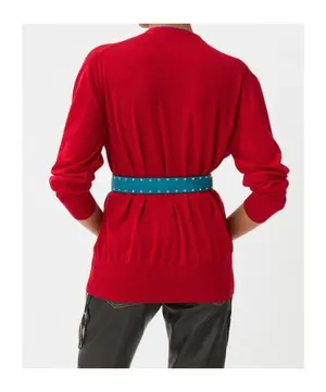 Versace Embroidered Wool Knit Cardigan