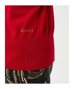 Versace Embroidered Wool Knit Cardigan