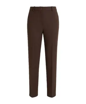Walnut Brown Wool Blend Trousers