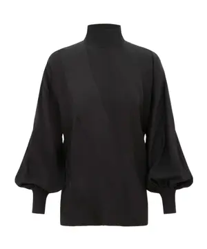 Zimmermann Long Sleeve Shirt With Stand Collar And Lace Detail