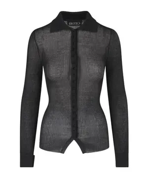 DONDUP Long-sleeved Buttoned Top - Black