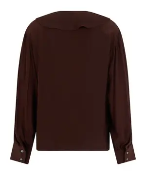 Polo Ralph Lauren V-neck Ruffled Long-sleeve Top