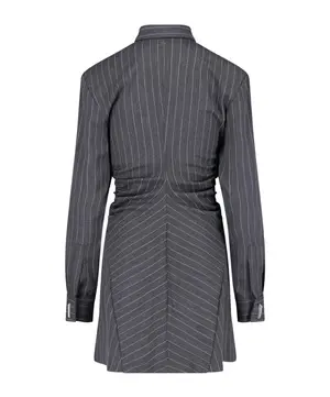 DONDUP Buttoned Striped Shirt Dress