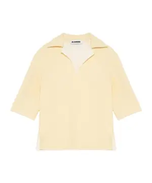 JIL SANDER V-neck Raglan Sleeve Polo Shirt
