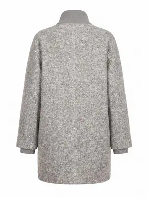 Peserico Ribbed Collar Zip-up Coat With Sequins