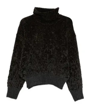 ALYSI Turtleneck Pullover With Chenille-effect Finish