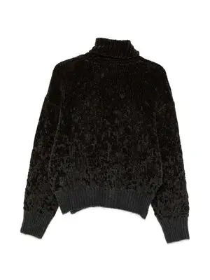 ALYSI Turtleneck Pullover With Chenille-effect Finish
