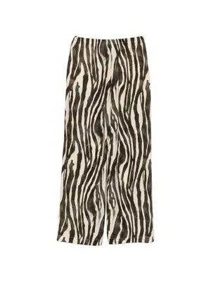 ALYSI Zebra-print Wide-leg Trousers