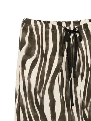 ALYSI Zebra-print Wide-leg Trousers