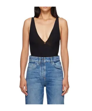 Versace V-neck Embellished One-piece Swimsuit
