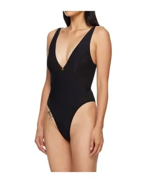 Versace V-neck Embellished One-piece Swimsuit