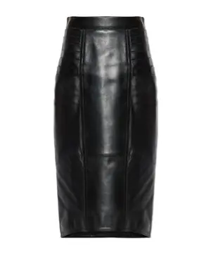 Versace Leather Midi Skirt