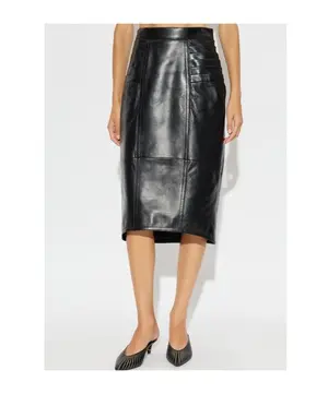Versace Leather Midi Skirt