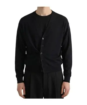 LEMAIRE Long-sleeve Single-breasted Cardigan - Black