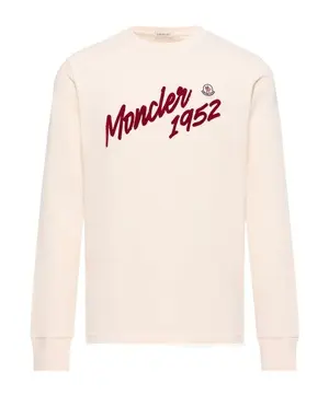 Moncler Logo Patch Long Sleeved T-shirt - Ivory