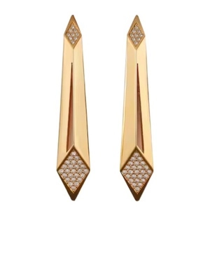 Versace Blade Embellished Earrings - Gold