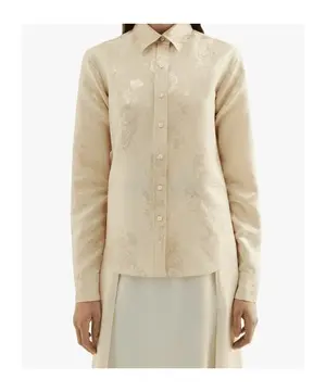 JIL SANDER Long-sleeved Floral Jacquard Shirt