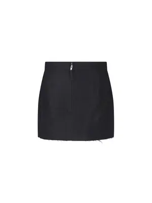 Rick Owens Fog Cutoff Layered Mini Skirt