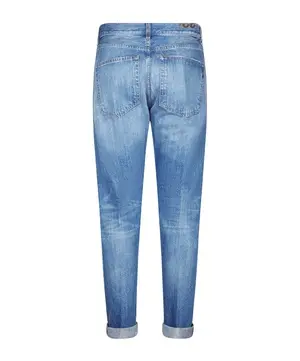DONDUP Slim Fit Jeans With Turn-up Trim