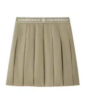 Casablanca Pleated Mini Skirt With Logo Waistband