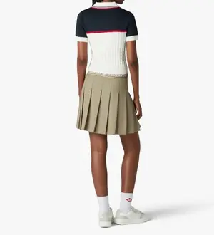 Casablanca Pleated Mini Skirt With Logo Waistband