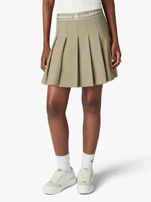 Casablanca Pleated Mini Skirt With Logo Waistband